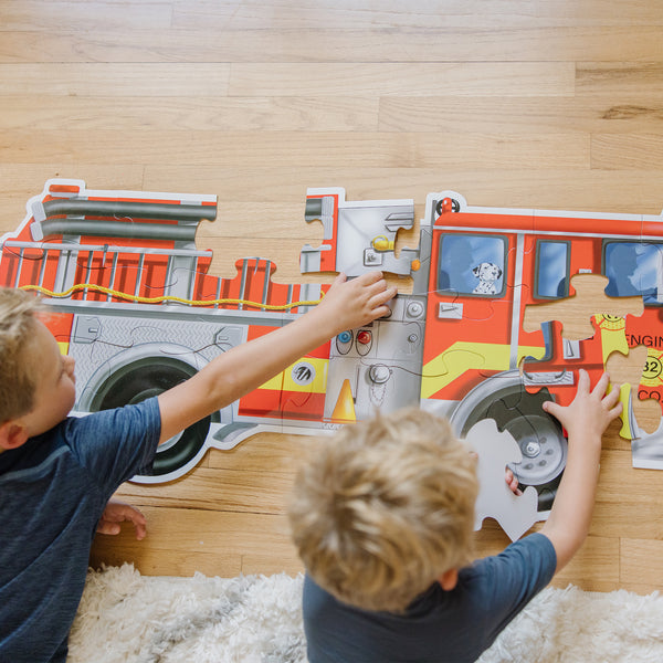 Melissa & Doug Giant Fire Engine Floor Puzzle - 24 Pieces - Little ...