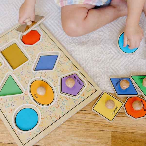 Melissa & Doug Jumbo Knob Large Shapes Puzzle - 8 Pieces - Little Folks NYC