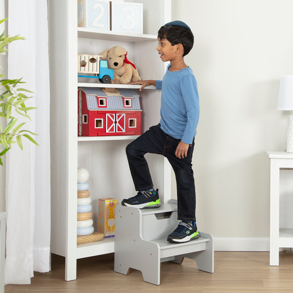Melissa & Doug Wooden Step Stool - Gray - Little Folks NYC