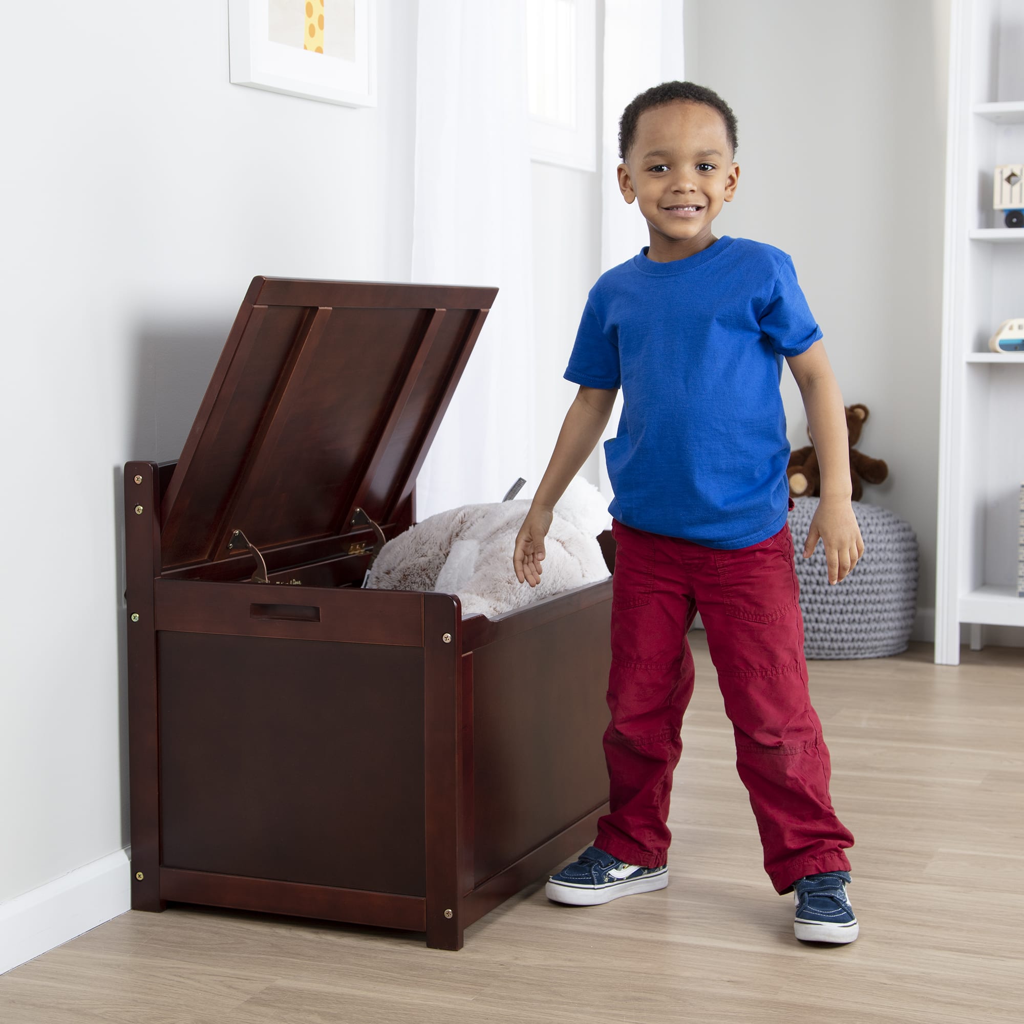 Melissa Doug Wooden Toy Chest Espresso Little Folks NYC